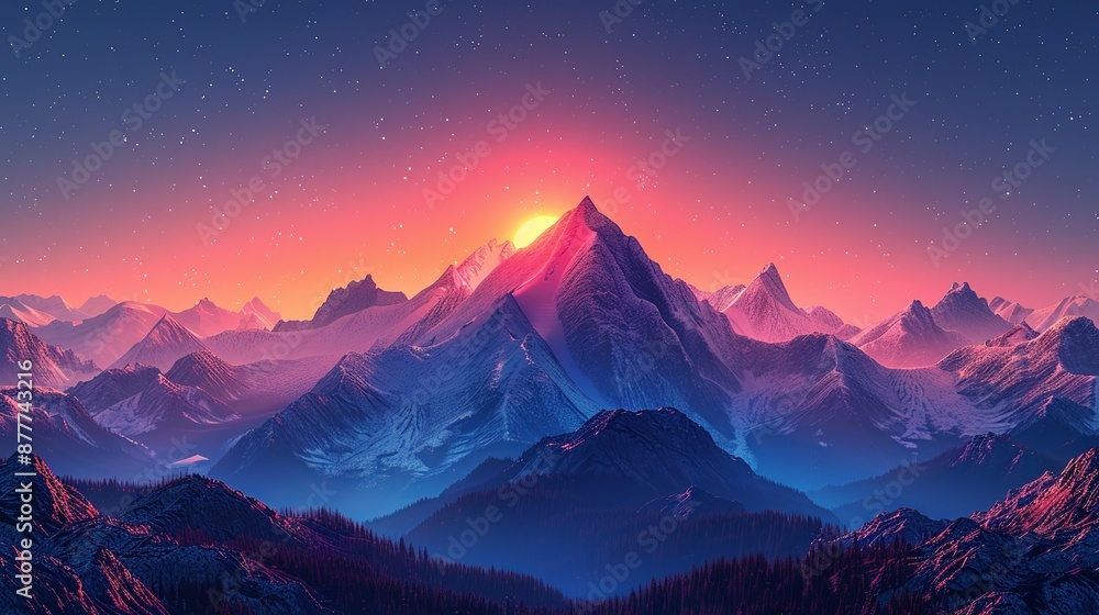 Colorful mountain ranges create a striking and vibrant landscape with a ...