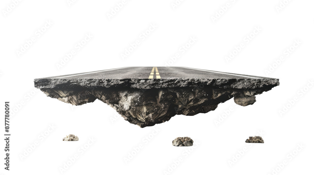 Road floating in the air on a transparent background Stock Photo ...