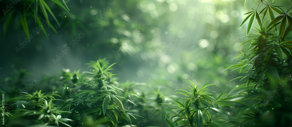 cannabis plant landscape background for banner design, Ai Generated ...