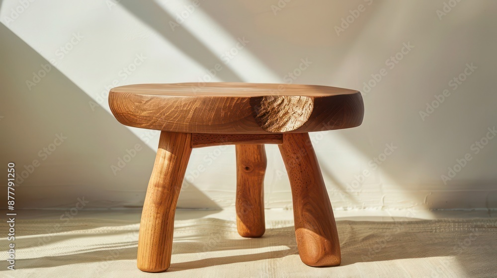 handcrafted wooden stool with Craftsman-style legs, offering a stylish ...