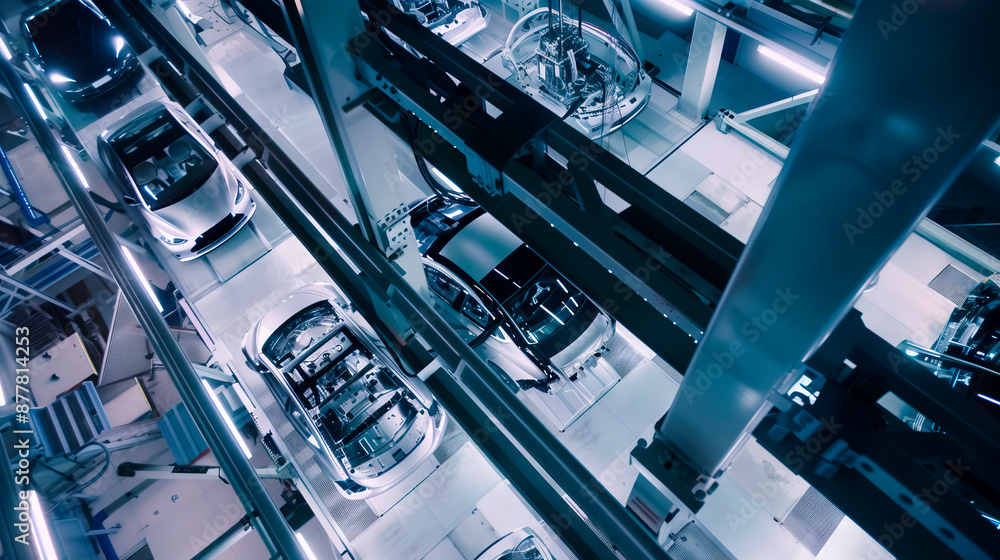 an autonomous factory with robotic manipulators that assemble cars on ...