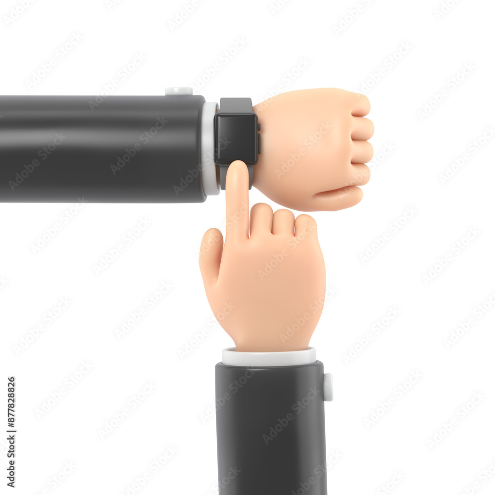 Transparent Backgrounds Mock-up. Looking time. Human in a suit watching ...