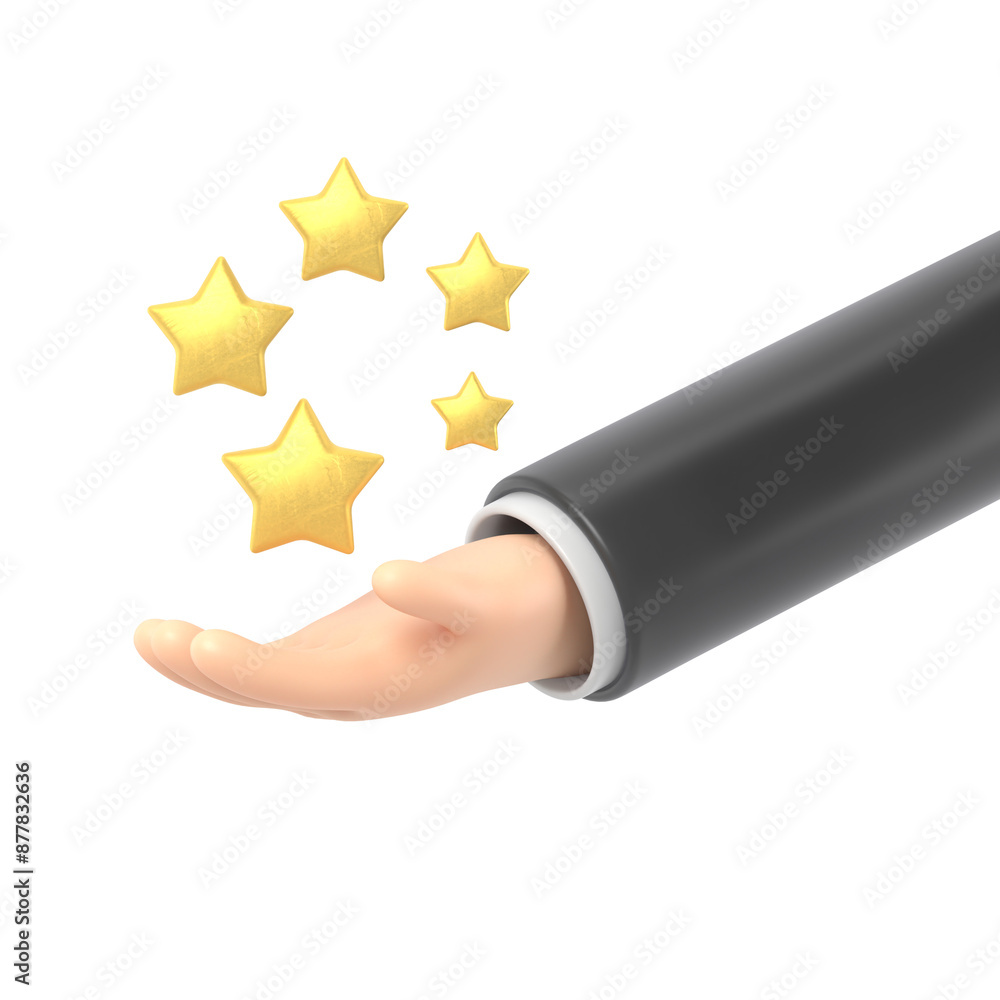 Transparent Backgrounds Mock-up. 3d review icon. gold positive customer ...