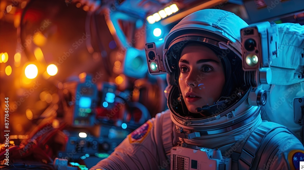 Filming of a sci-fi movie using virtual production and CGI using modern ...