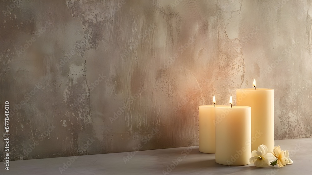 Simple Sympathy Cards of condolence and grief. Three flickering candles ...