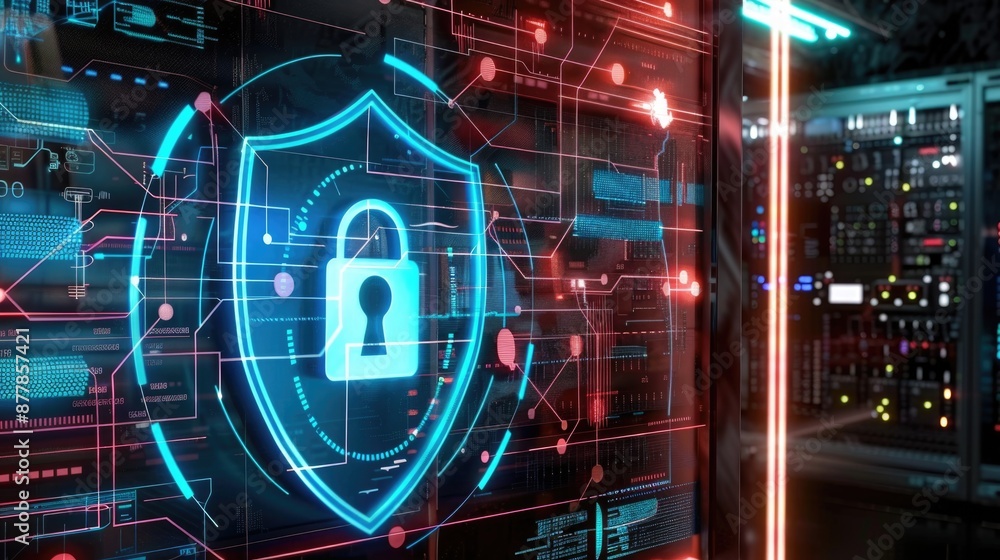 Wallpaper Illustration and background of cyber security data protection ...