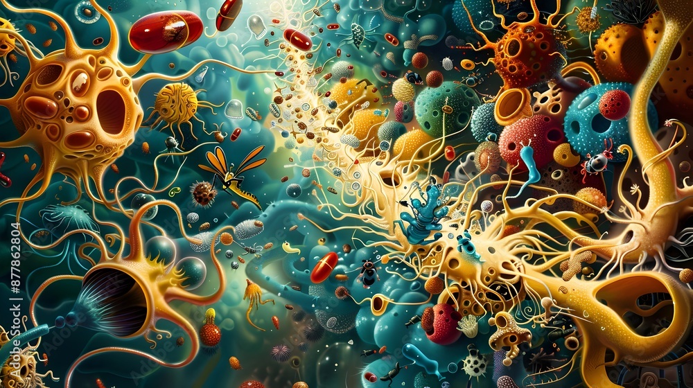 Click Beetles Navigating Through Detailed Glomerulus Anatomy Stock ...