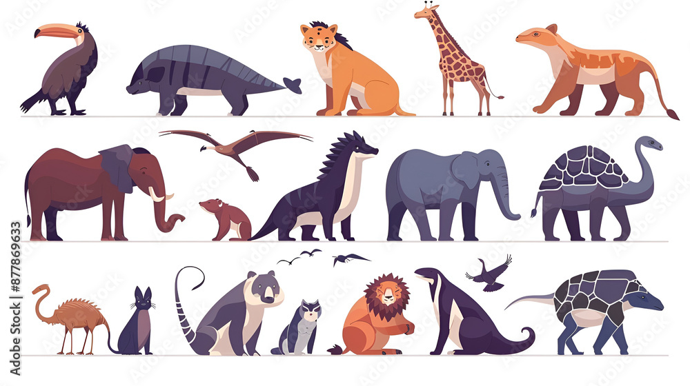 set cartoon endangered wild australian animals Stock Illustration ...