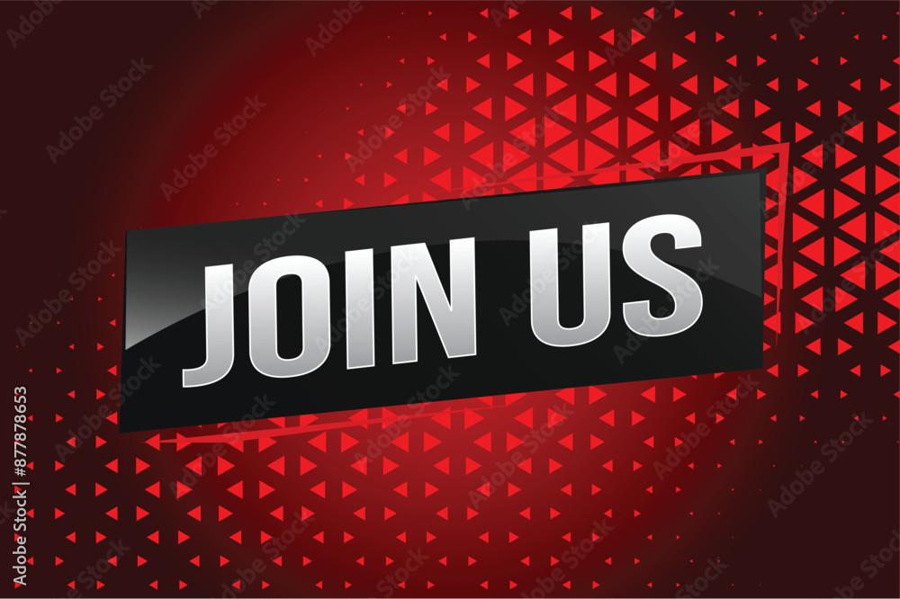 join us word concept vector illustration with modern futuristic 3d ...