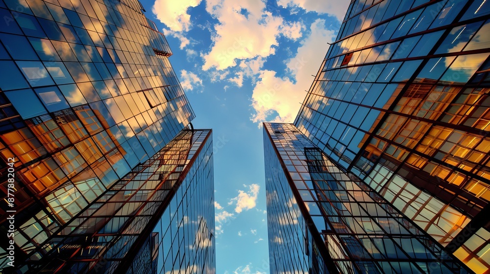 High-rise buildings dominate the office area skyline, reflecting modern ...