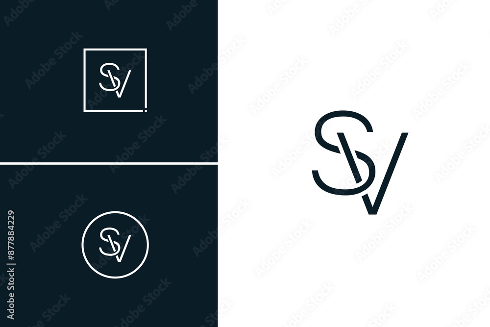 SV Vector Logo Template - Simple Icon for Initial Letter S and V ...
