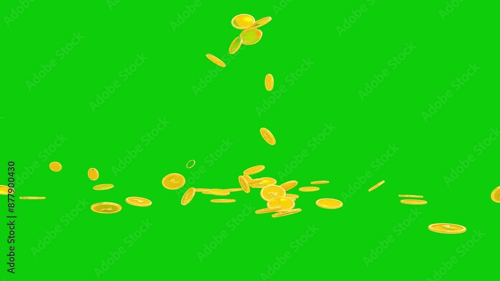 GOLD COIN INDIAN RUPEE.Gold coins with Rupee symbol falling down - 3D ...