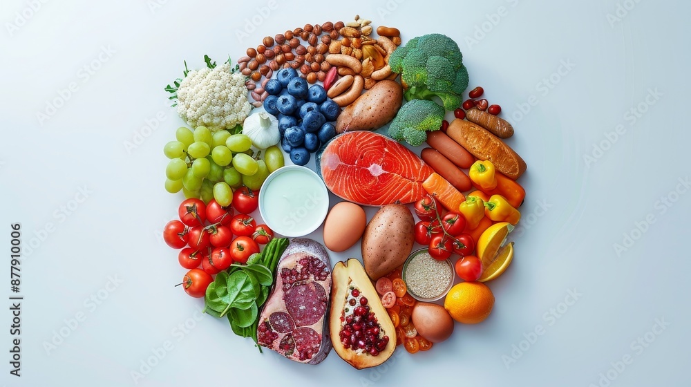 Set of Main food groups ,macronutrients, Carbohydrates, fats, proteins ...