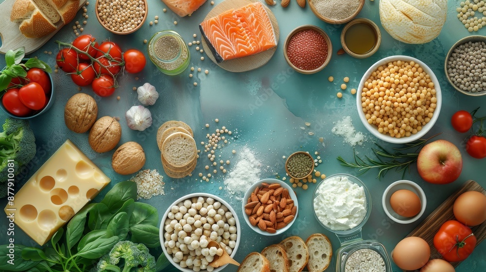 Set of Main food groups ,macronutrients, Carbohydrates, fats, proteins ...