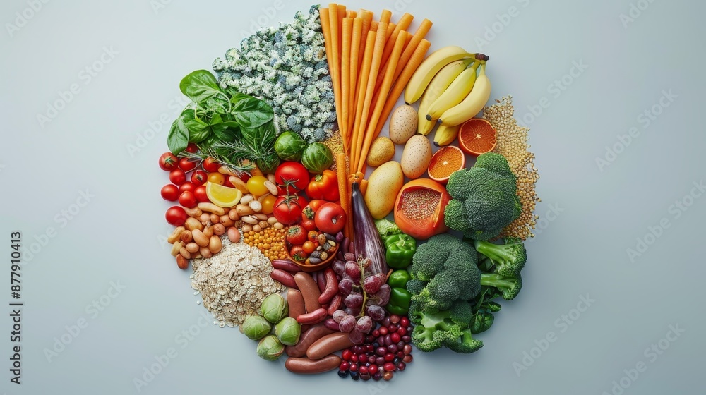 Set of Main food groups ,macronutrients, Carbohydrates, fats, proteins ...