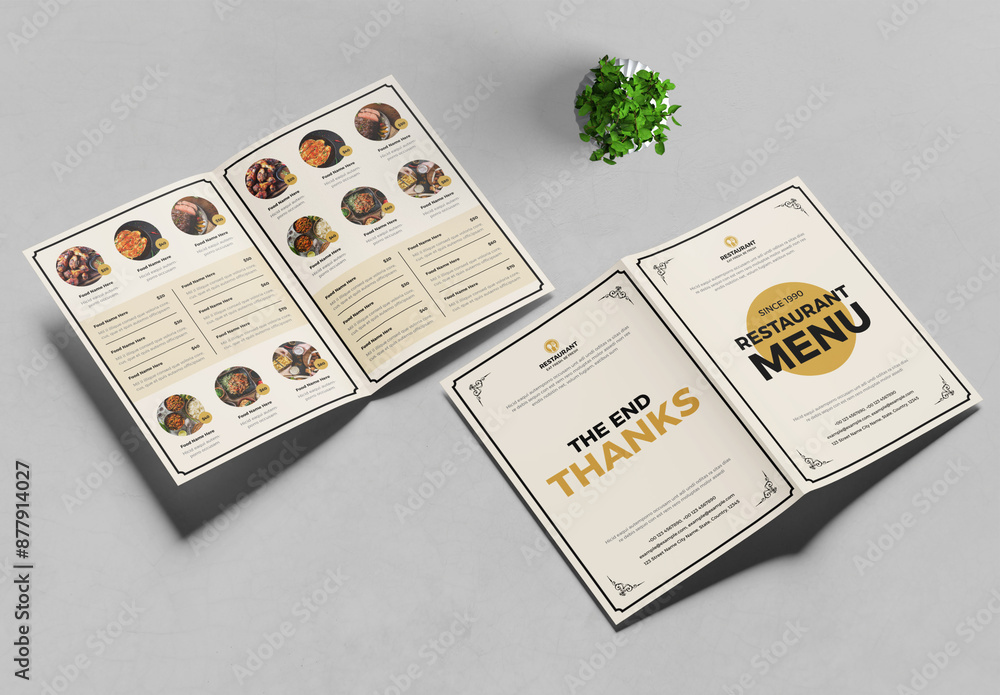Restaurant Menu Bifold Stock Template | Adobe Stock
