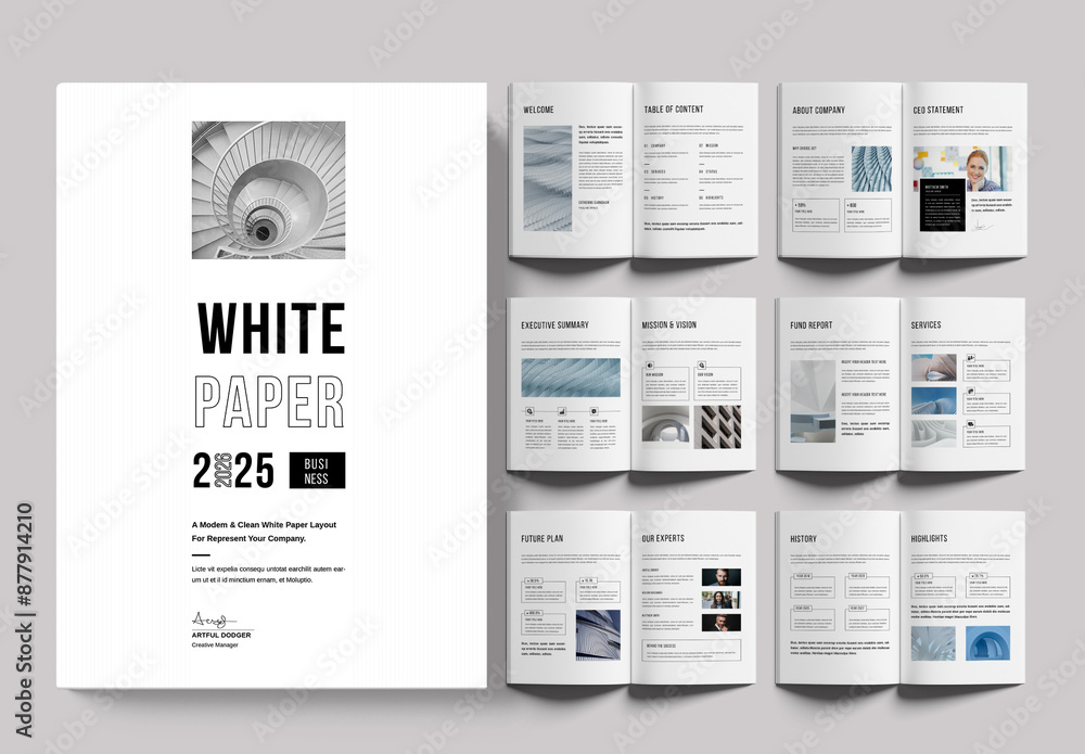 White Paper Layout Design Template Stock Template | Adobe Stock