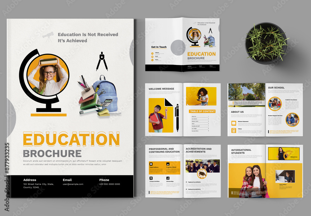 Education Brochure Template Layout Stock Template | Adobe Stock