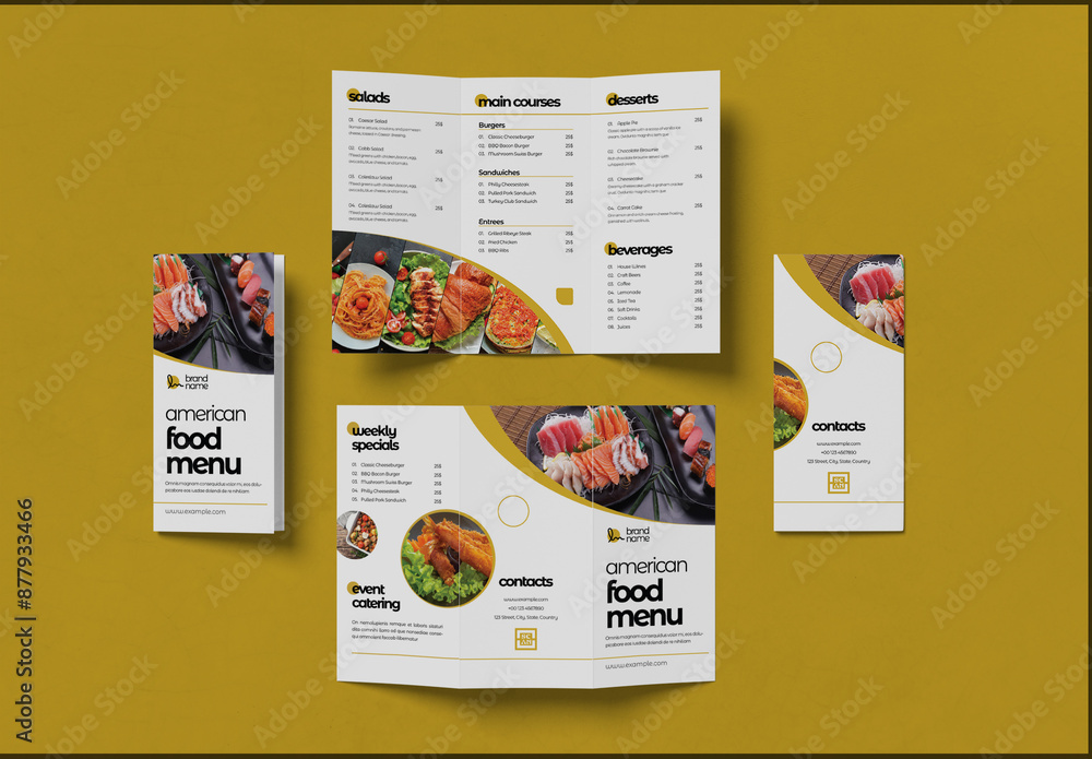Simple American Food Menu Stock Template | Adobe Stock