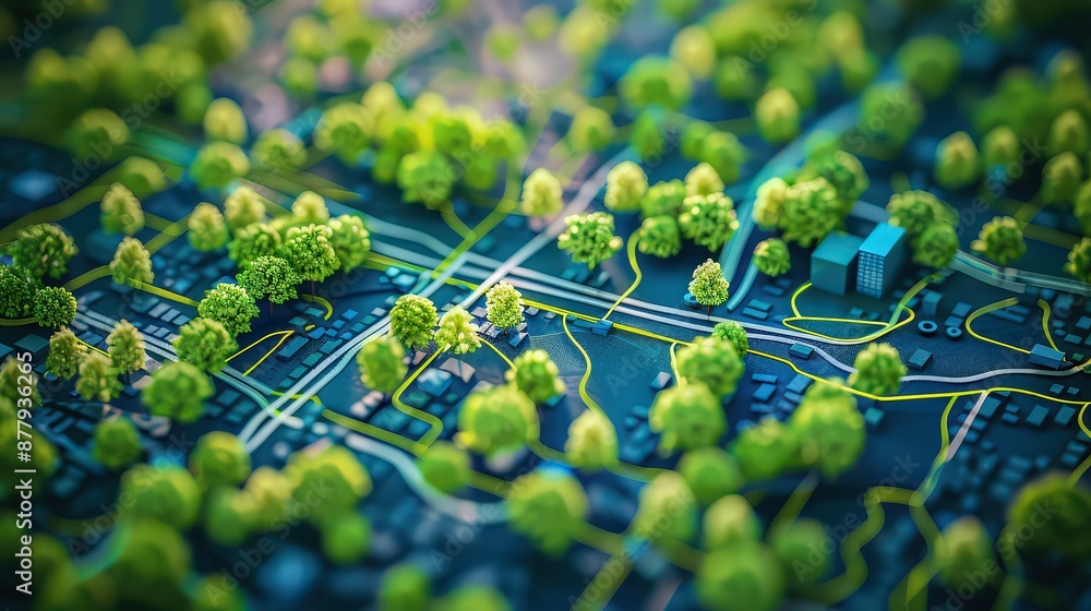 Census of trees in cities - green management and tree mapping concept ...