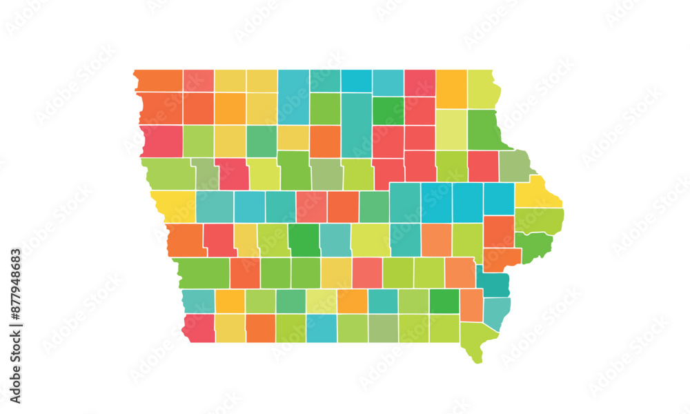 Map of the Iowa state.used for education,Travel worldwide, earth ...