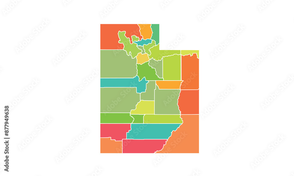Map of the Utah state.used for education,Travel worldwide, earth ...