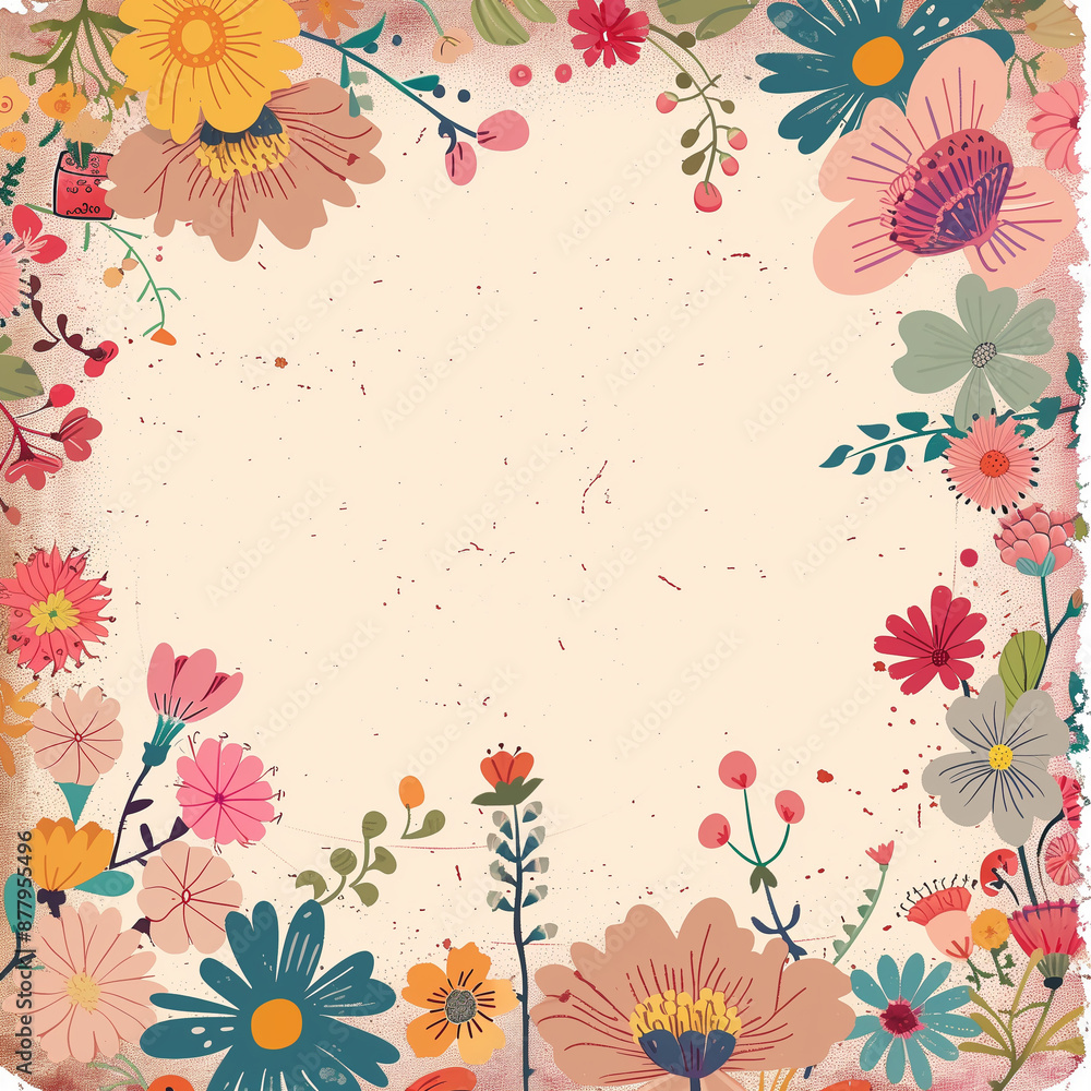 Beautiful flower frame for birthday card to write letters and ...