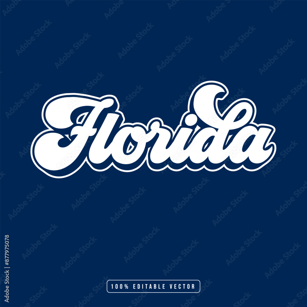 Florida text effect vector. Editable college t-shirt design printable ...