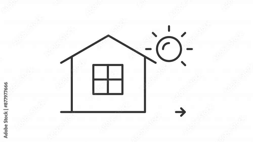 Heat insulation line animation. House weather isolation animated icon ...