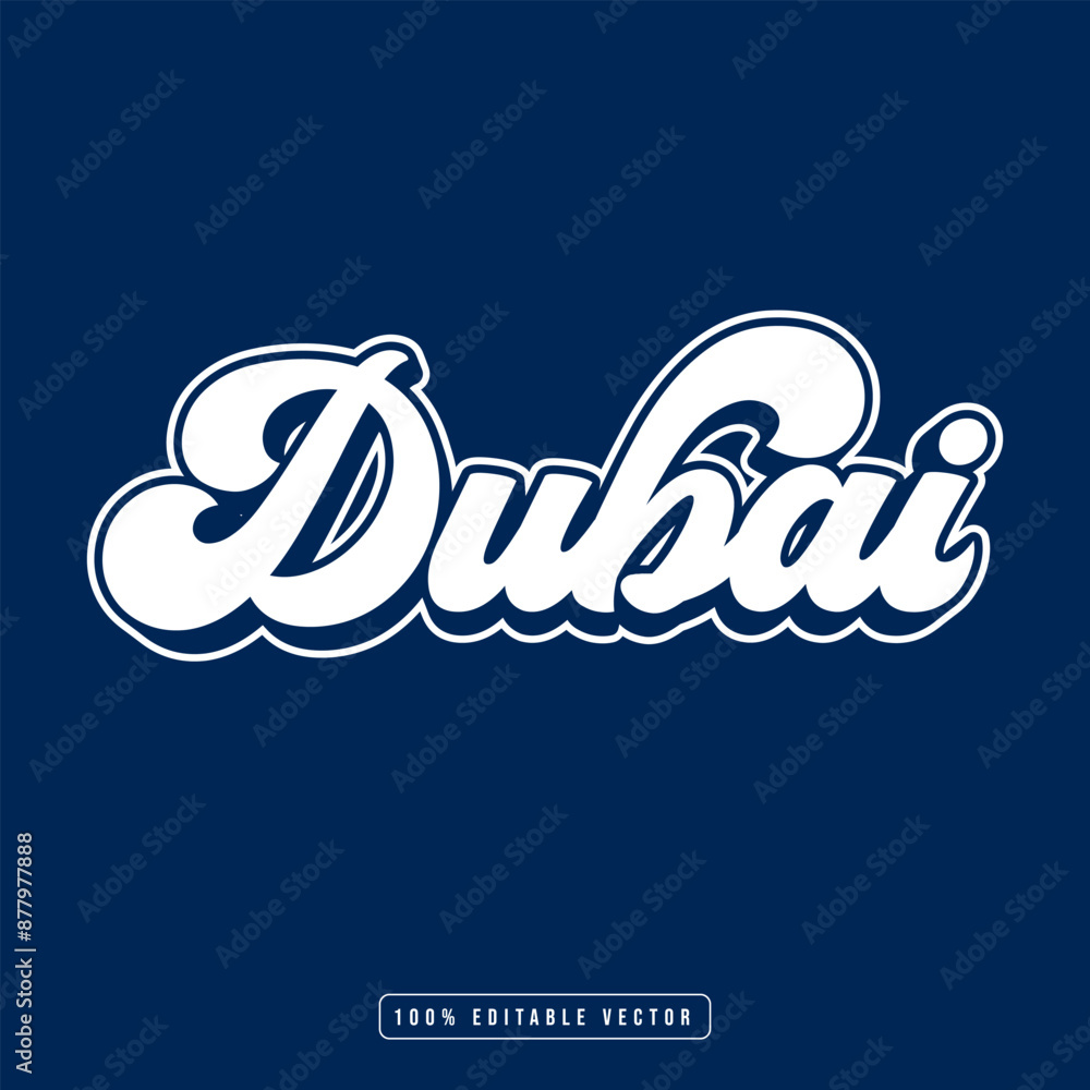 Dubai text effect vector. Editable college t-shirt design printable ...