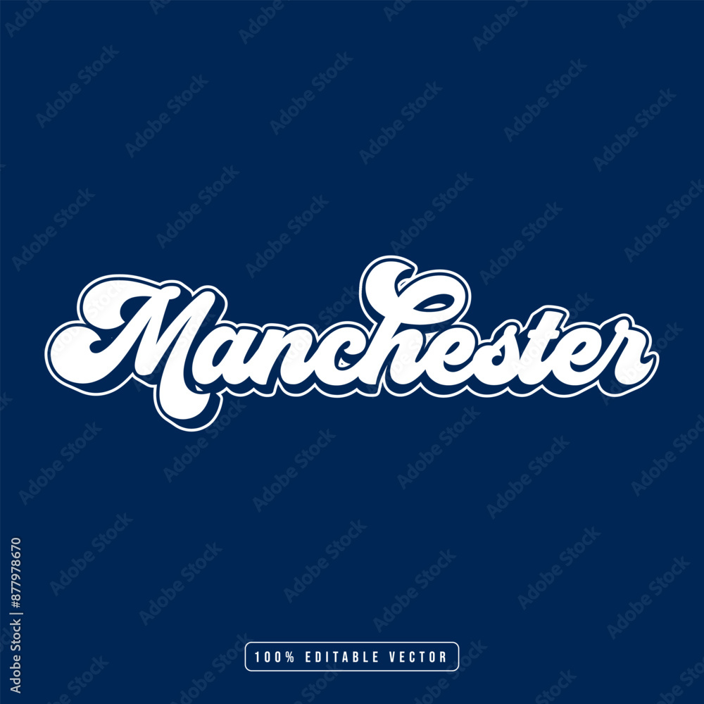 Manchester text effect vector. Editable college t-shirt design ...