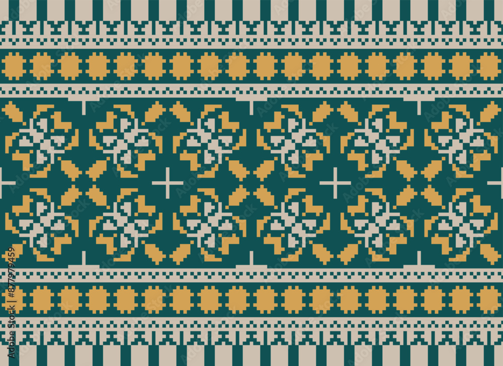 Ethnic tribal style seamless background with frame vector 10 in EPS ...