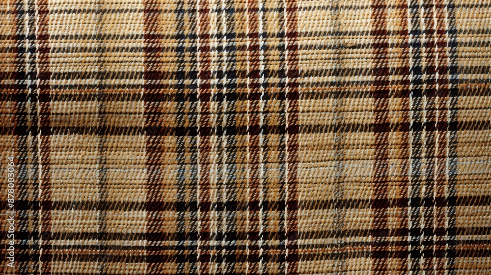 Stylish flat illustration of Prince of Wales check patterns in earth ...