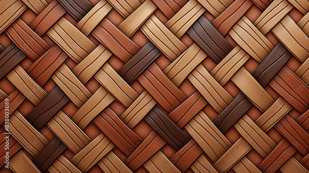 Chic and modern flat illustration of stylized rattan weave patterns in ...