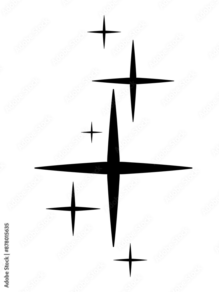 Retro sparkle icons collection. Set of star shapes. Templates for ...