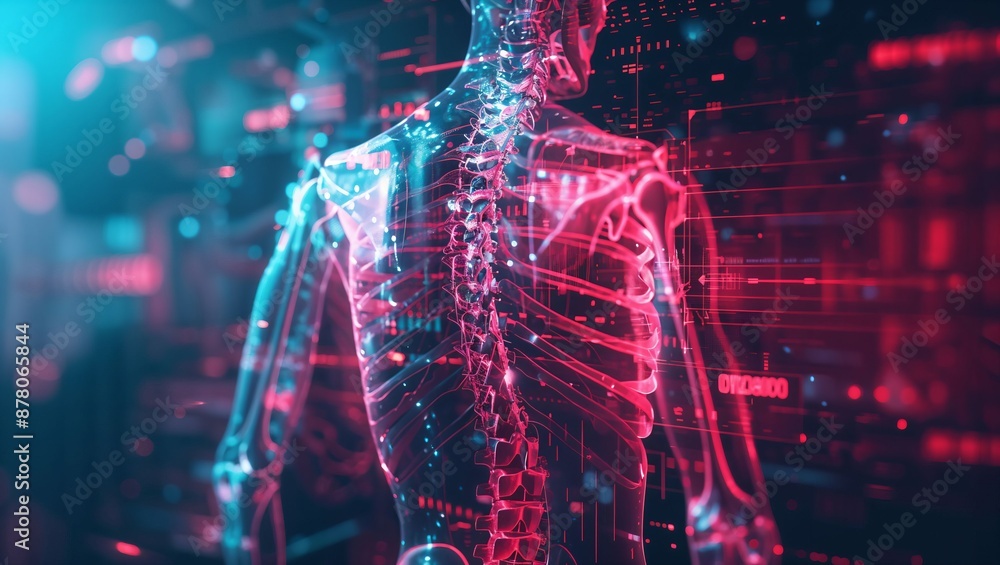 This image depicts a futuristic, digitally enhanced visualization of a ...