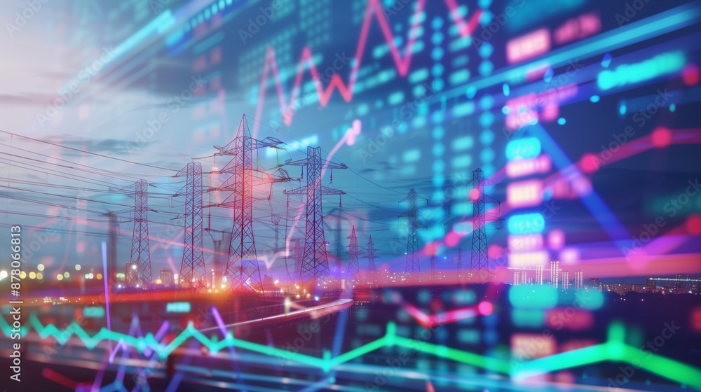 A detailed display showcasing data analysis and information diagrams ...