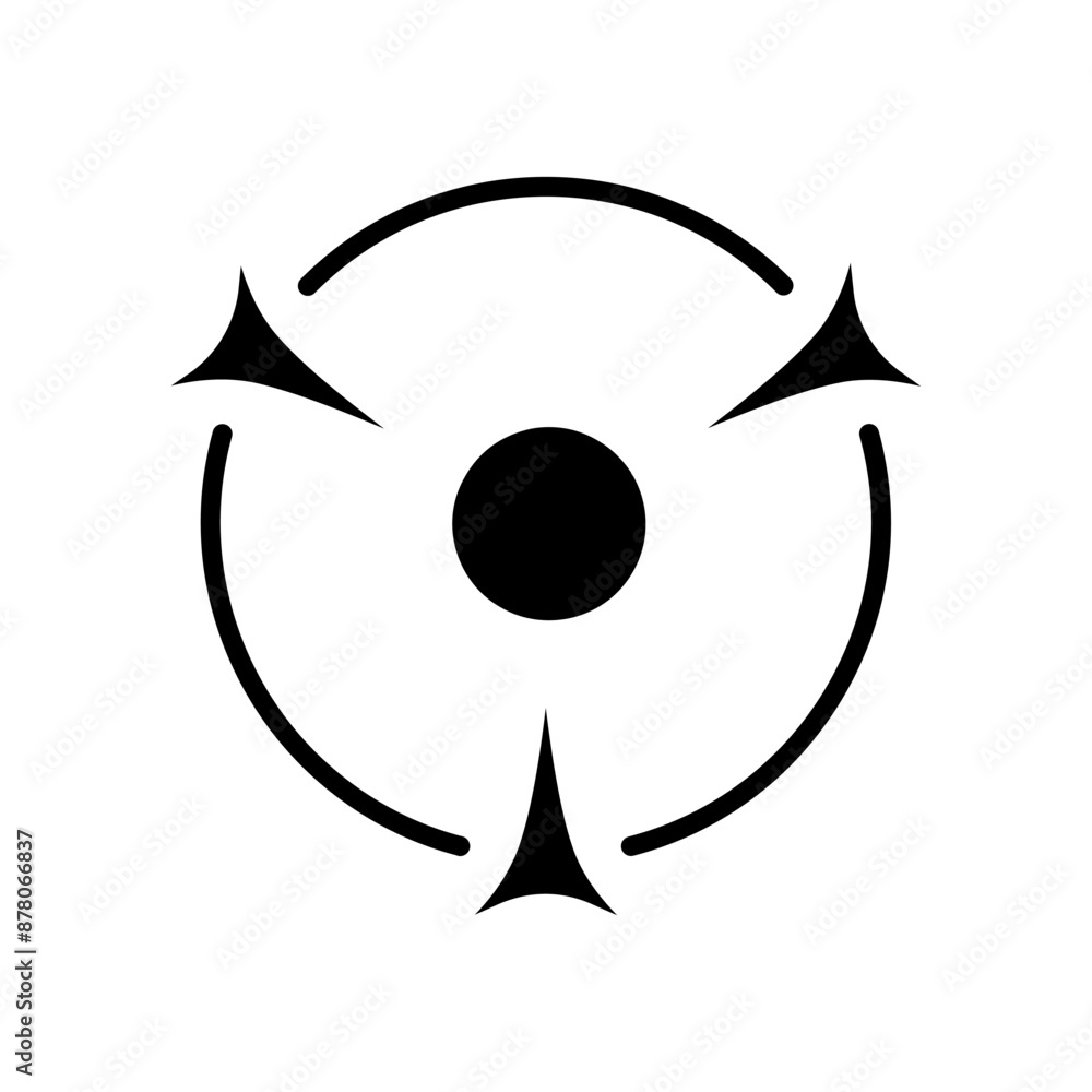 Radiation symbol line icon. Hazard, nuclear, warning, toxic ...