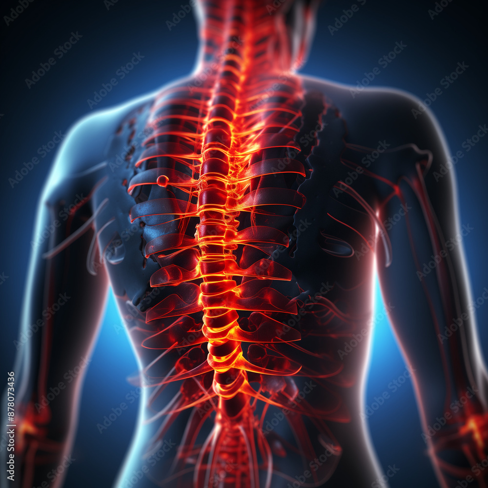 anatomie, rücken, muskeln, wirbelsäule, verspannung, muskulatur ...