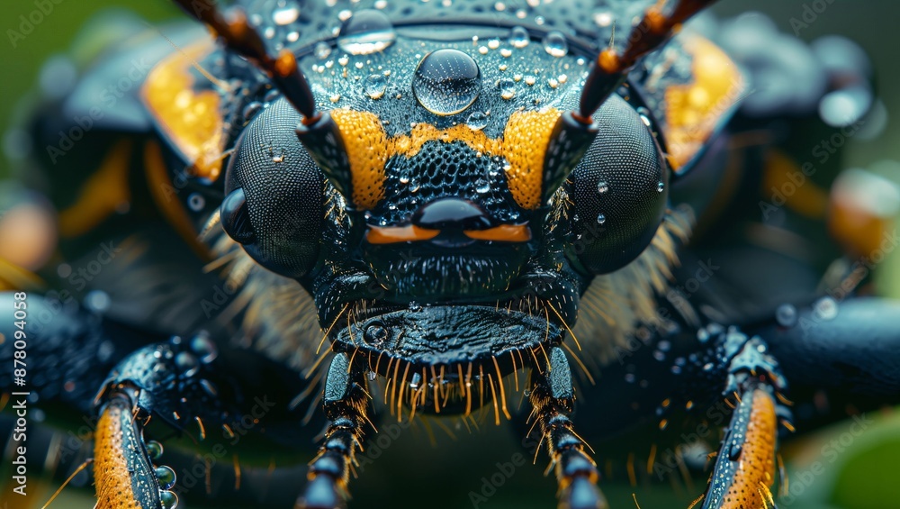 A stunning macro photograph of an insect, showcasing detailed textures ...