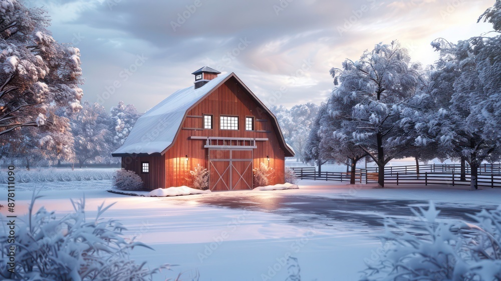 Contemporary suburban ranch with a detached garage designed to look ...