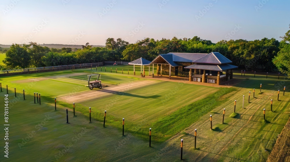 Elegant ranch with a backyard cricket pitch, complete with boundary ...
