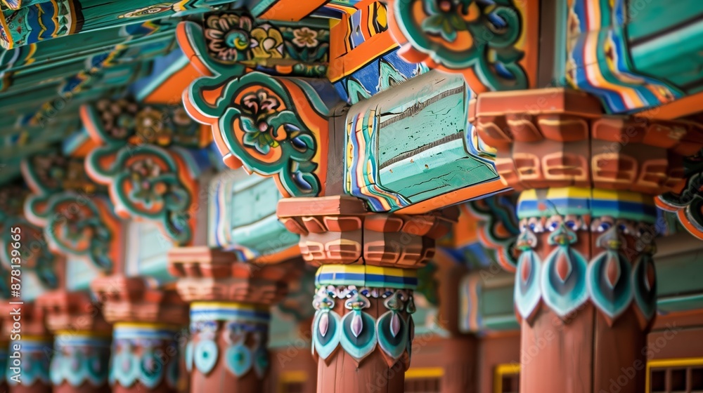 Ethnic architecture, with intricate designs and vibrant colors ...