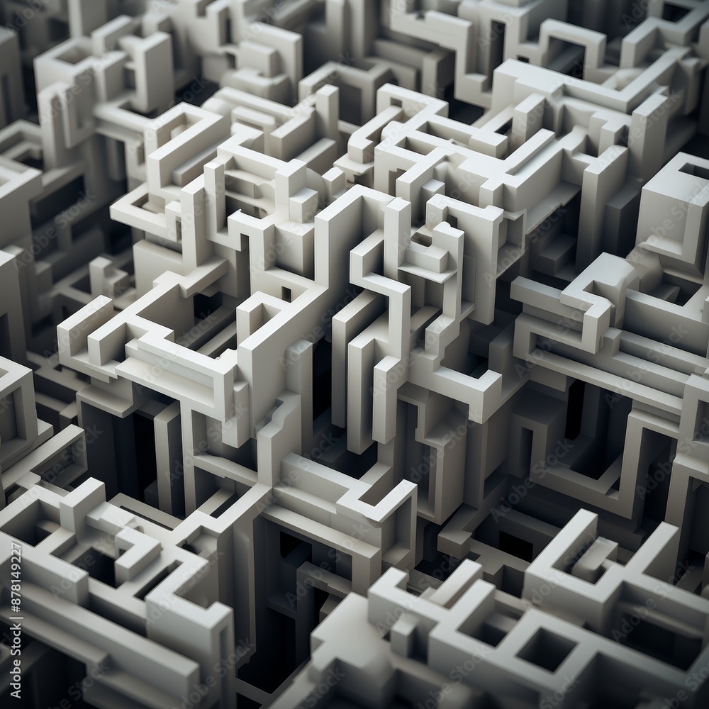 Intricate design composed of interlocking rectangular shapes creating a ...