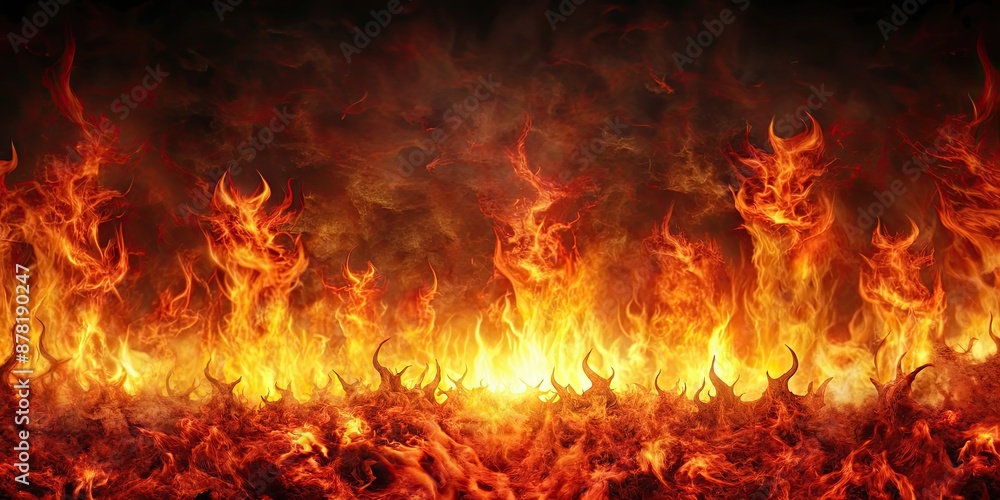 Fiery depths of hell filled with flames and torment, hell, demonic ...