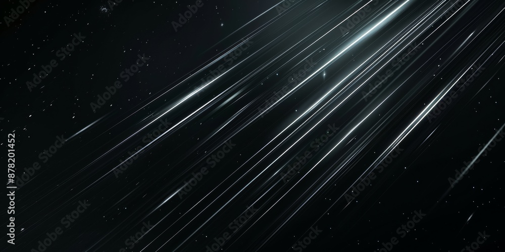 An all-black backdrop with clean, minimalist glowing comets, Radiant ...