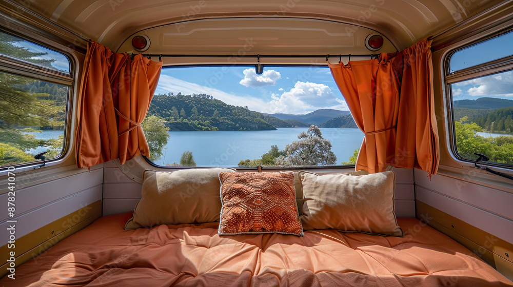 Beautiful Camper Van View: Scenic Outdoor Adventure, Mobile Home in ...