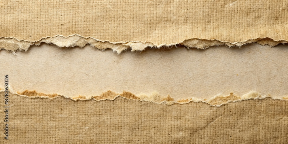 Torn paper with rough edges, showing layers and texture, ripped, torn ...