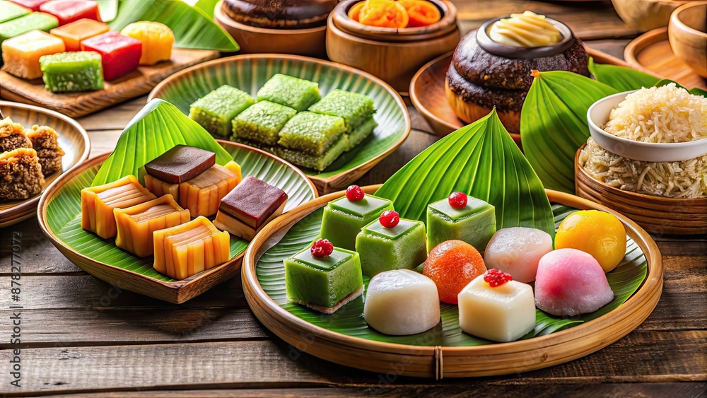 Traditional Malaysian assorted sweet desserts, popularly known as kueh ...