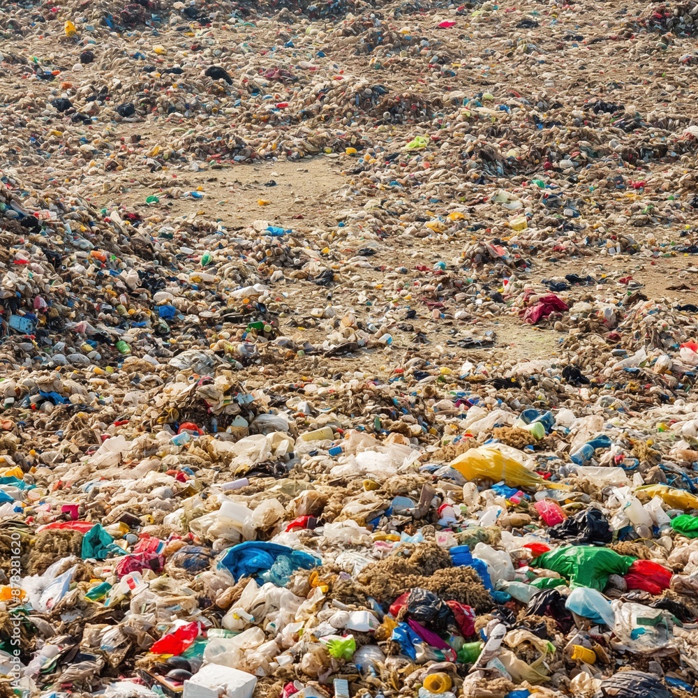 Massive amounts of trash in a landfill. Highlights the problem of waste ...